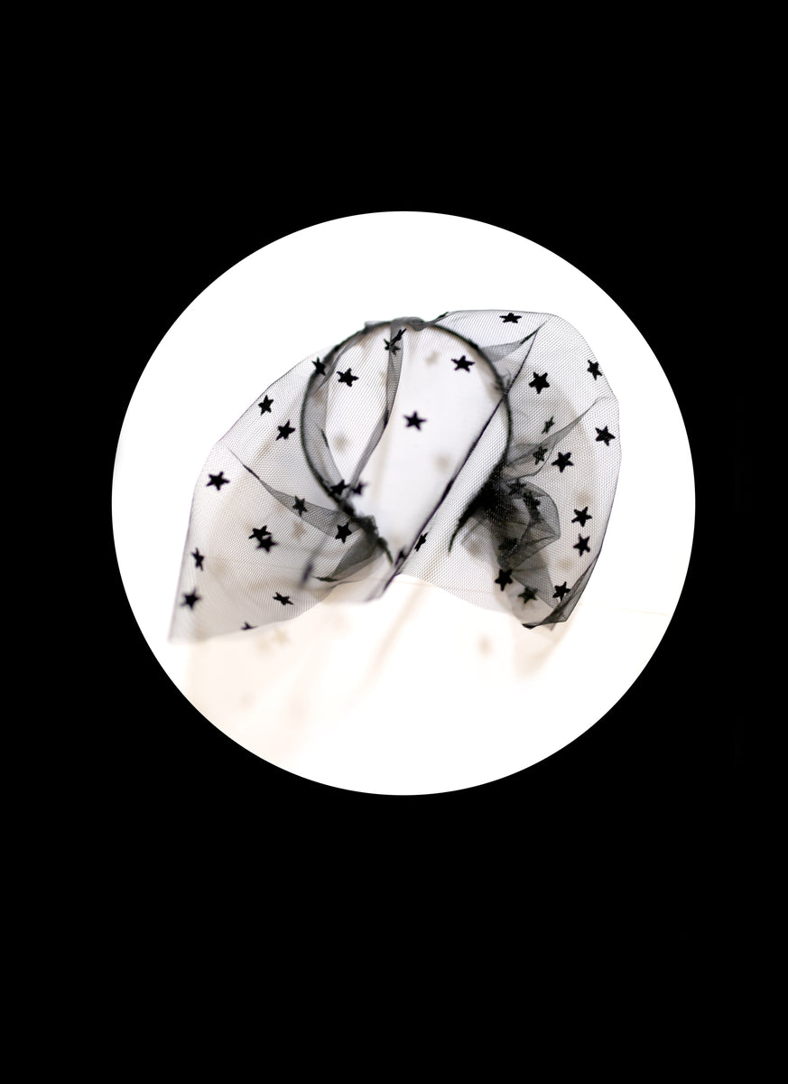 Veil - Black Magic Star Fascinator Face Veil – ALEXANDRAKING