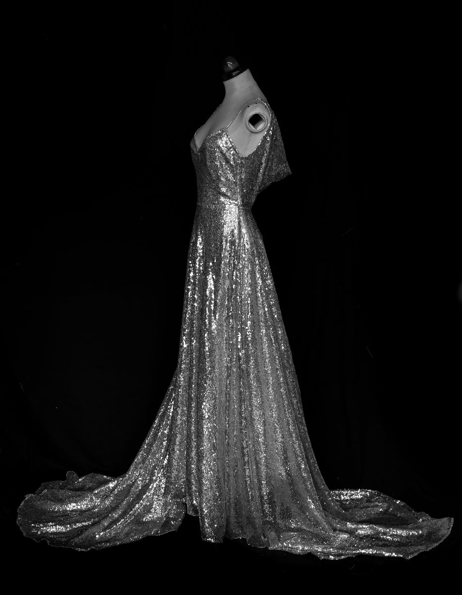 Skye - Sequin Bespoke Cowl Back Gown – ALEXANDRAKING