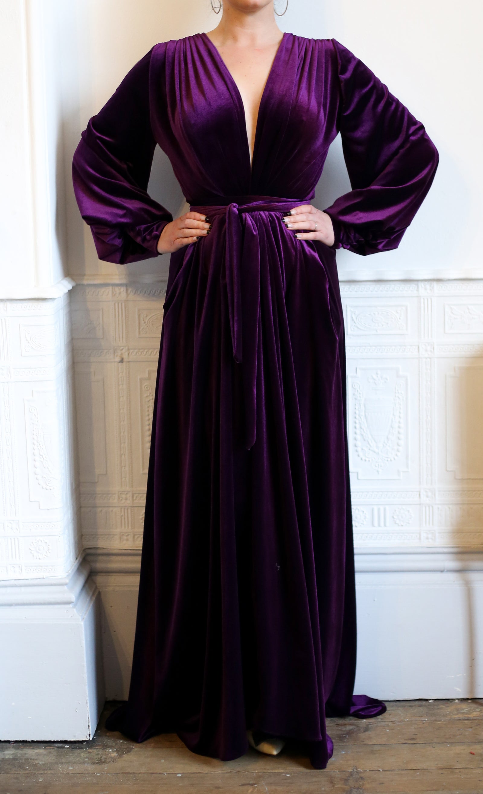 Vamp - Deep Purple Velvet Gown – ALEXANDRA-KING