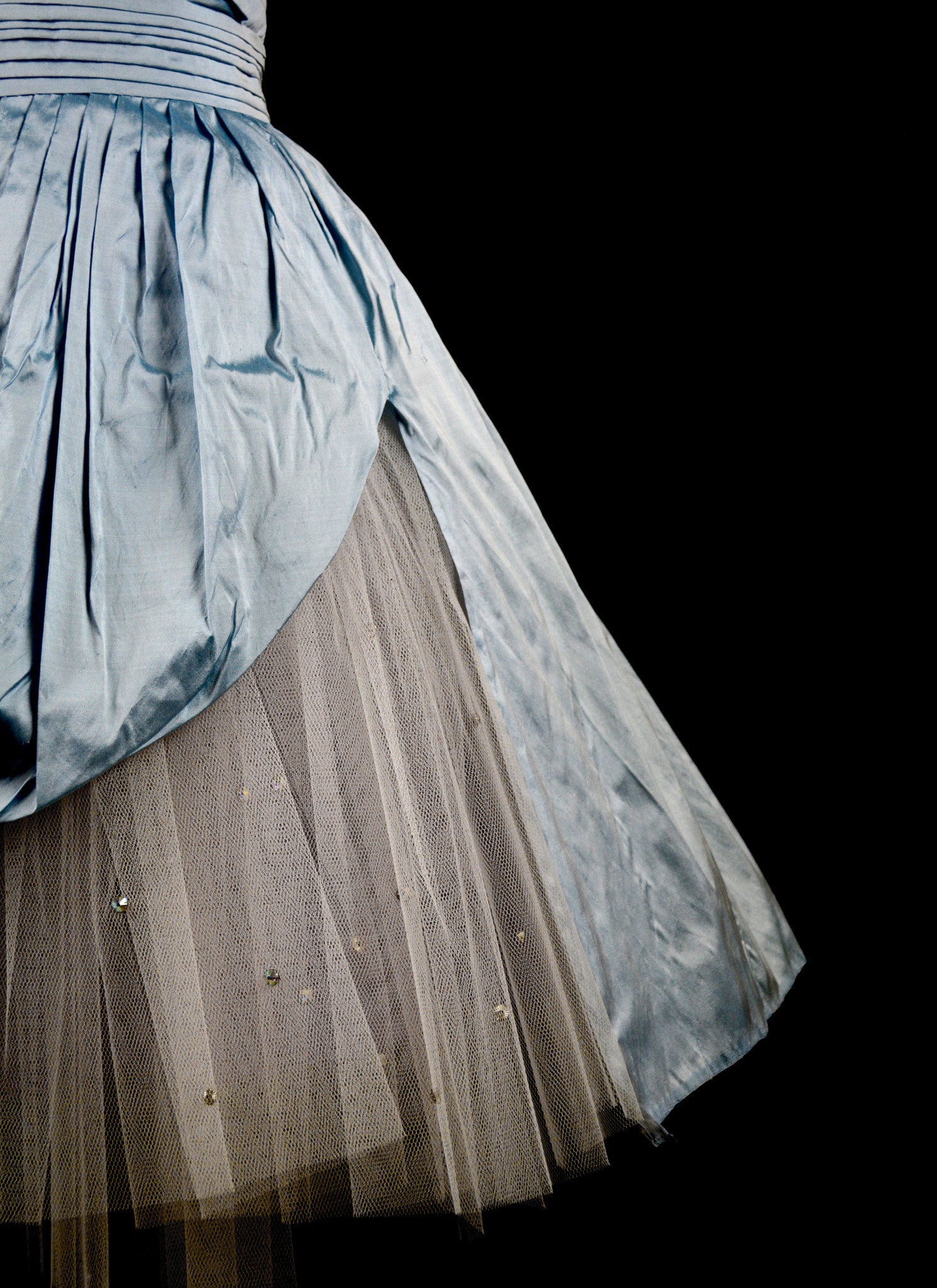 Carla - Pale Blue Silk and Tulle Short Dress – ALEXANDRAKING